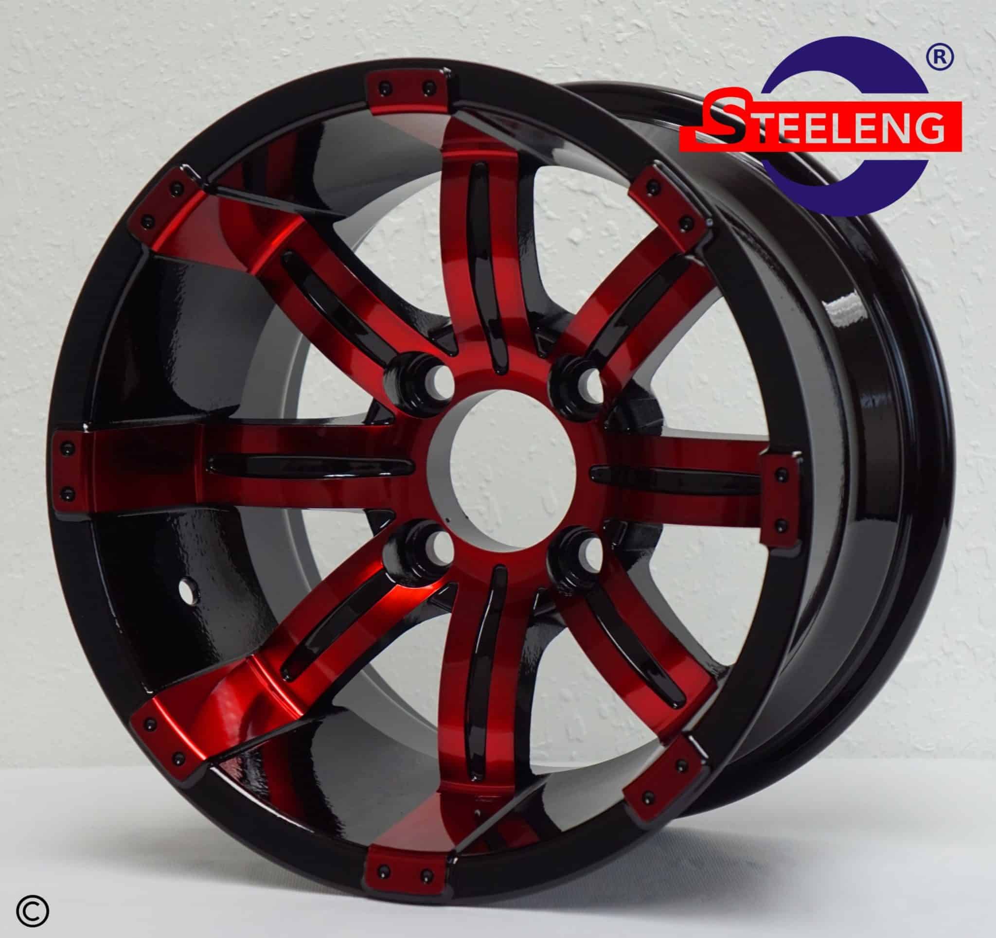 BNDL-WH1235 – SGC 12" Tempest Red/Black Wheel - Aluminum Alloy (SET OF ...